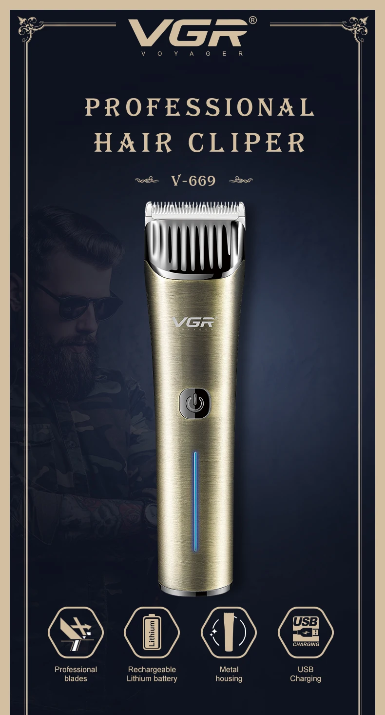 VGR V-669 Hair Cut Machine - Professional & Rechargeable