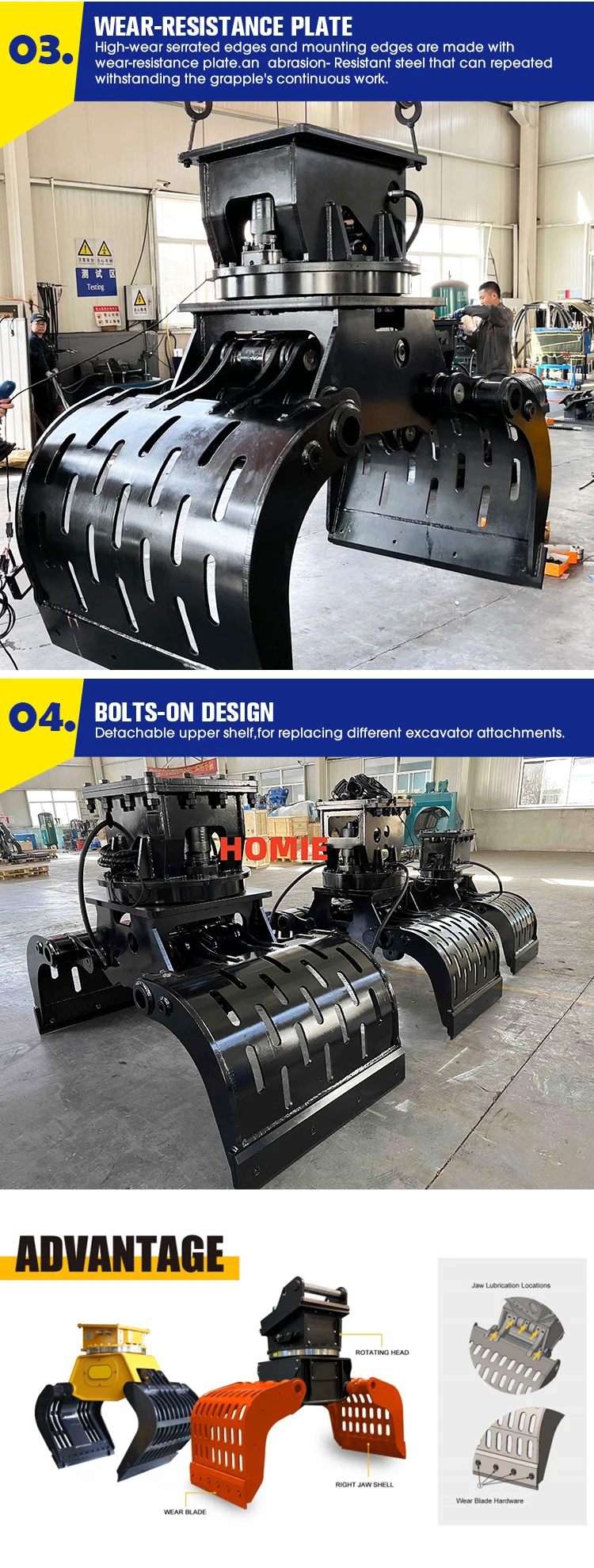 Hydraulic Demolition Timber Sorting Grab Gripper for Excavator