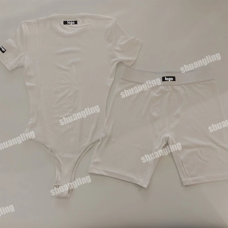 Custom LOGO Modest Workout Spandex Bodycon Rompers Women