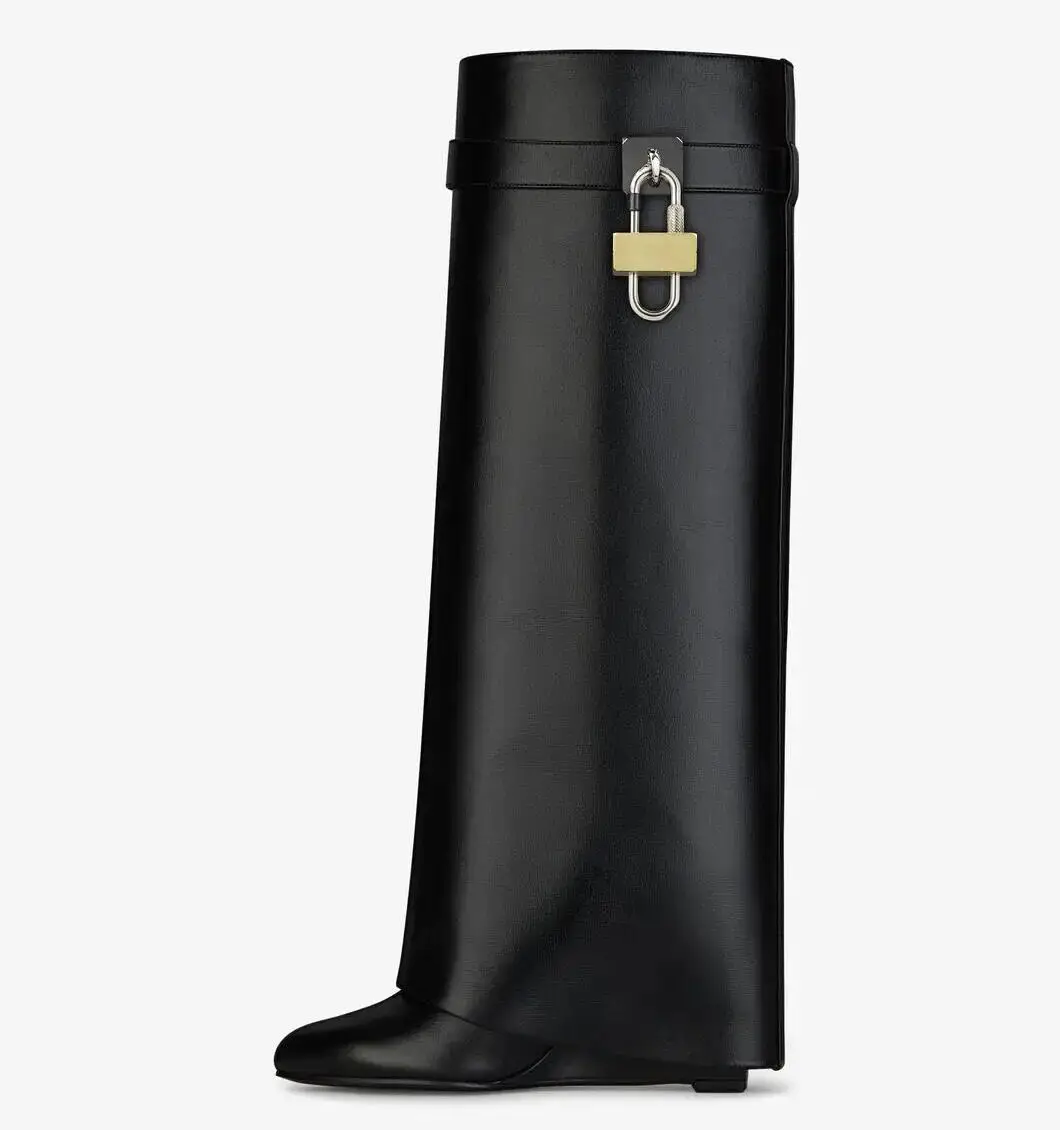 Genuine Leather Top Grade Vintage Winter Knee-high Boots Luxury Design ...
