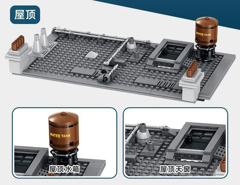 6619PCS 613001 Creative Street View Sanctuary Building Model Building ...