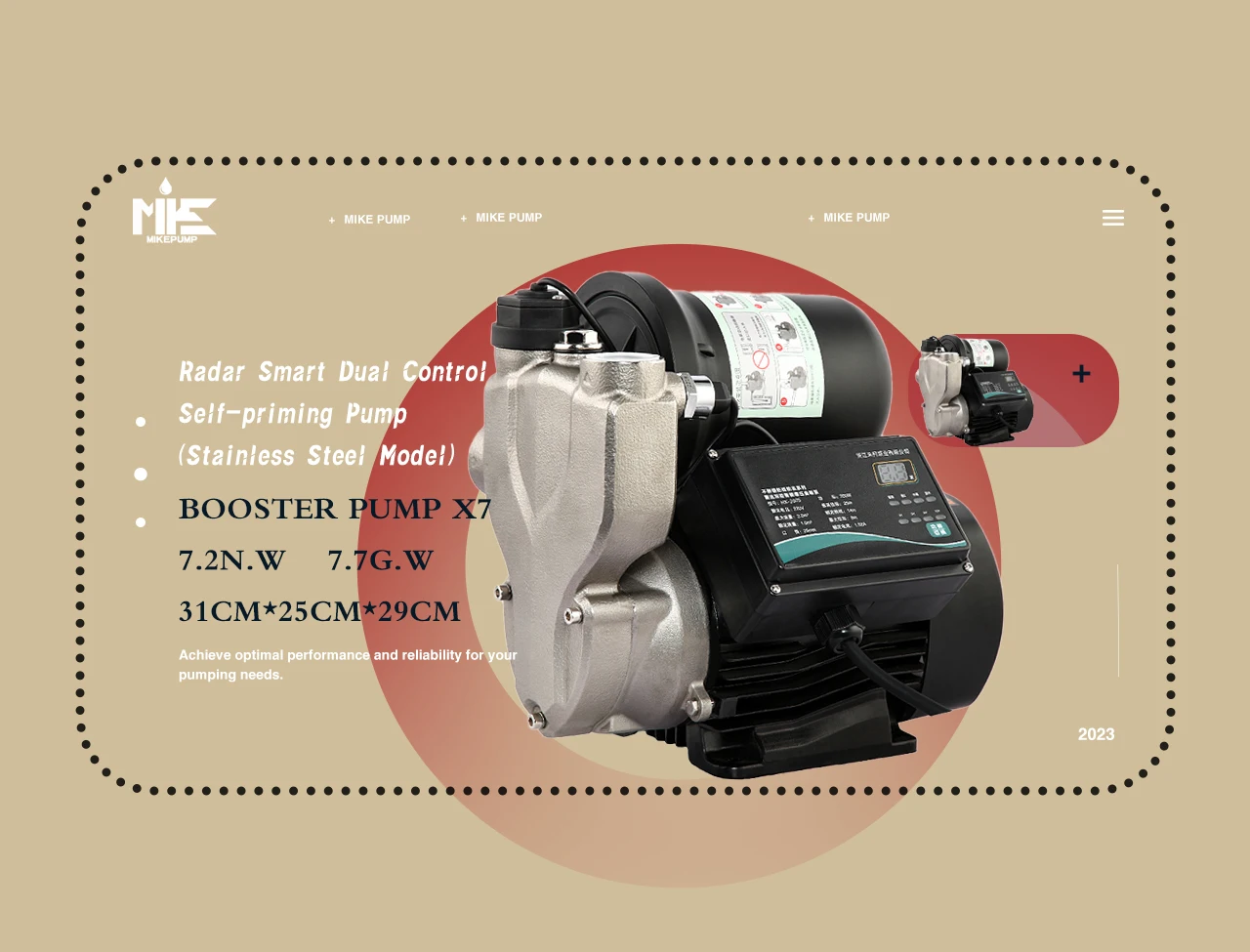 Radar Intelligent Dual Control Self-Primng Pump - Stainless Steel