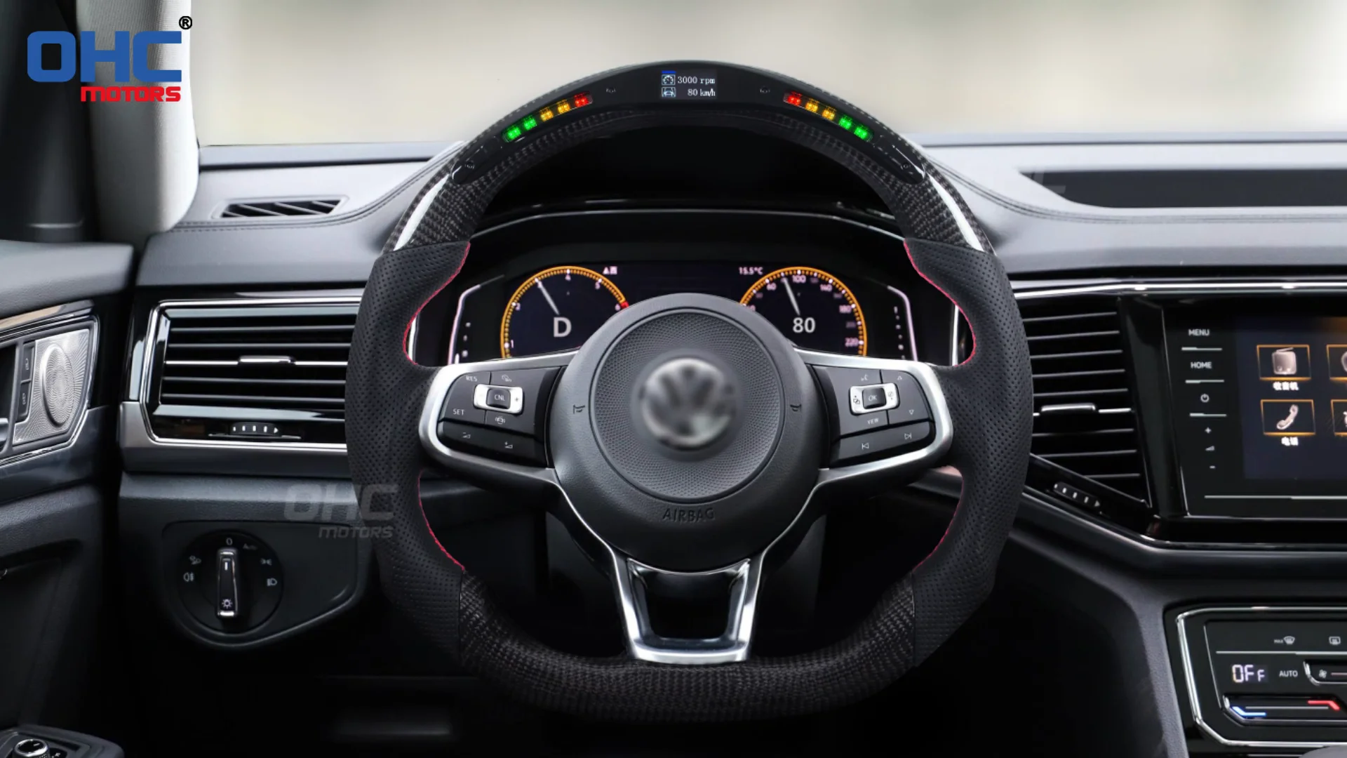 Carbon Fiber Steering Wheel For Jetta Golf 7 6 Mk7 Mk6 Gti R Vw Custom ...