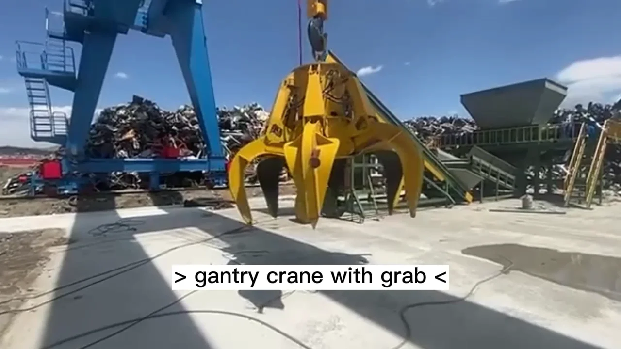 Henan Mine Crane 25 Ton Balok Ganda Grab Gantry Crane Mengangkat Besi ...