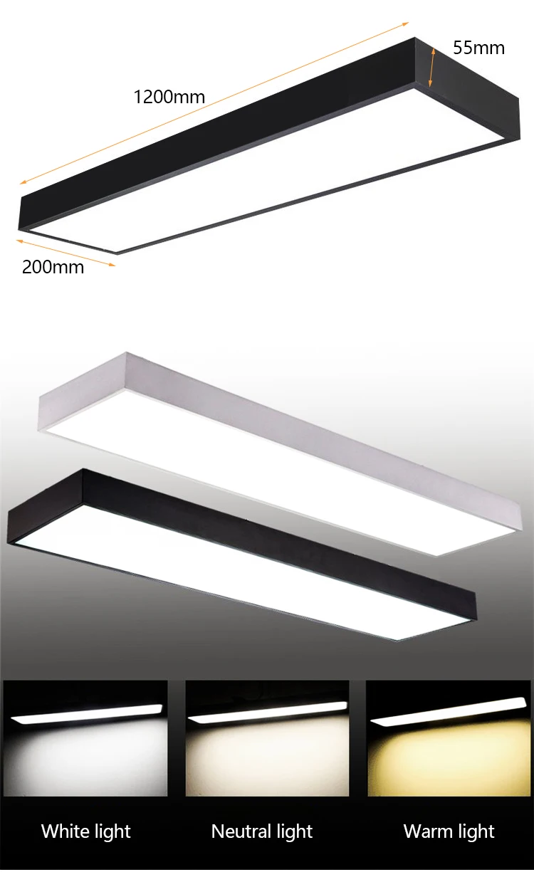 Architectural Linear Pendant Light Black White Profile Low Emf Ugr 19 ...