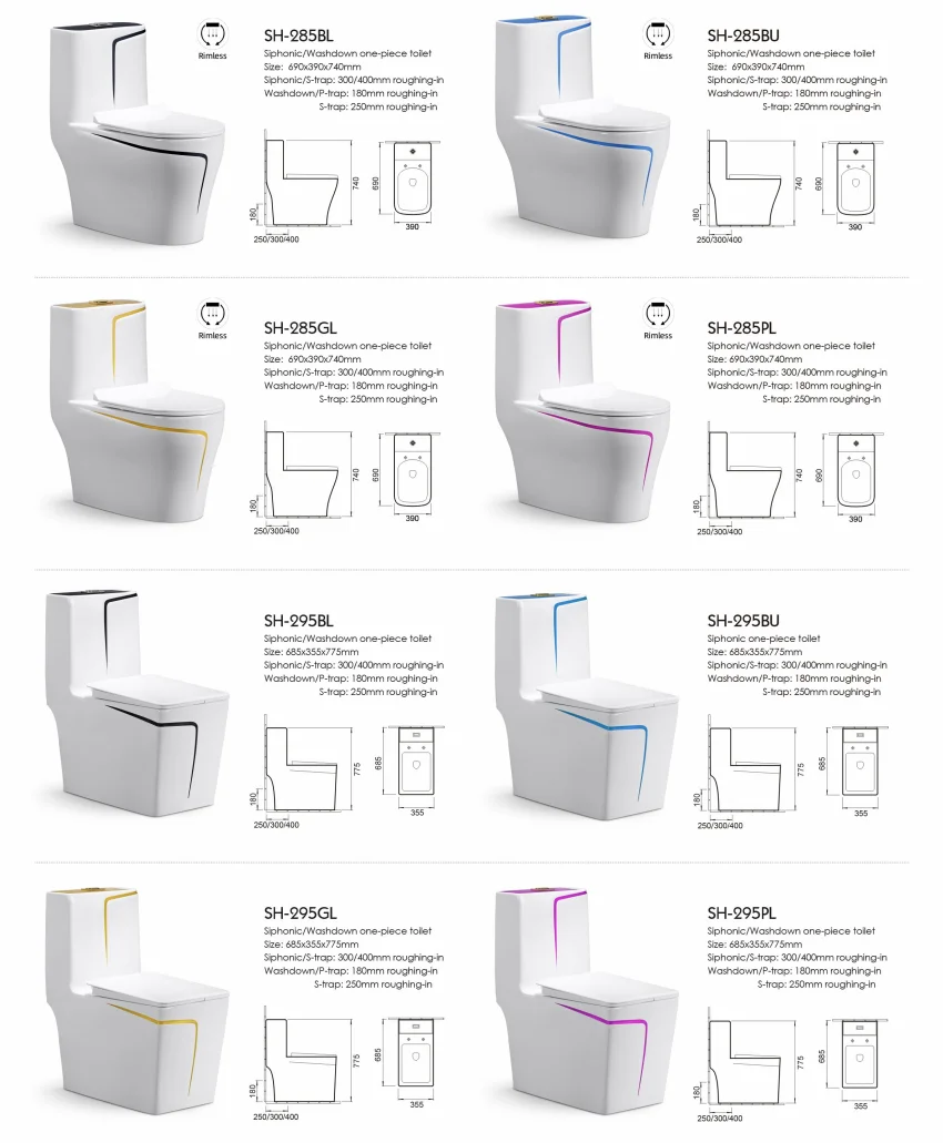 Sanitary Ware Suit Bathroom Commode Wc and Pedestal Basin Black Line ...