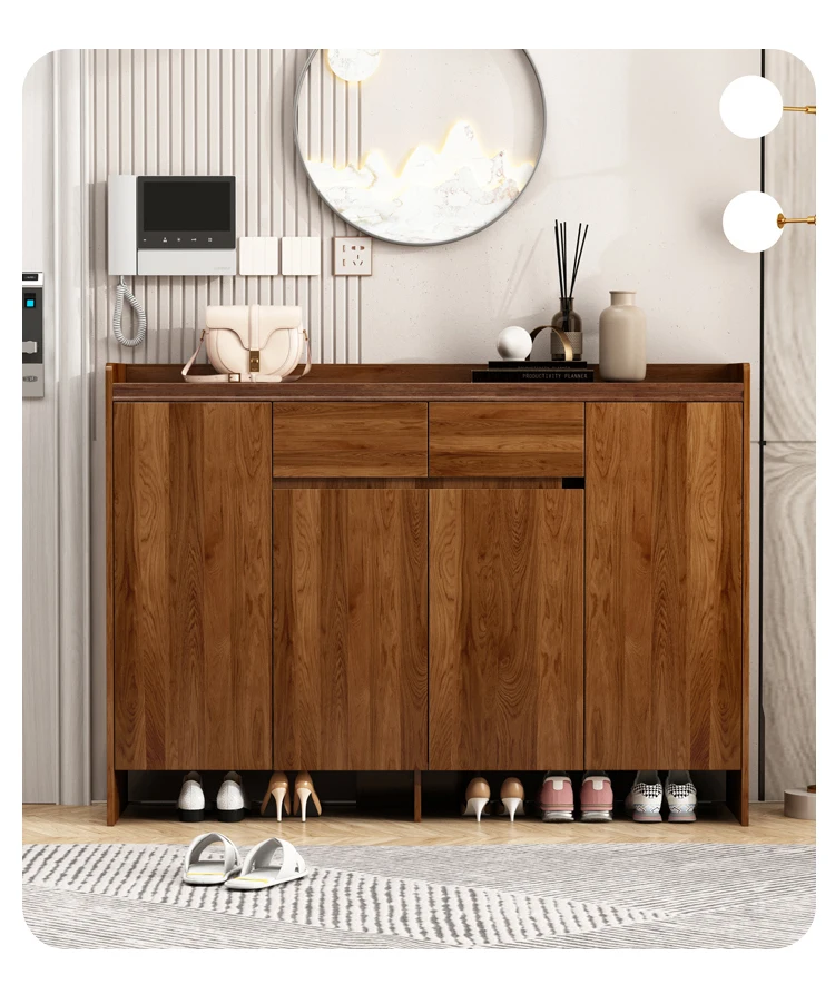 Luxury Wood Rotating Sliding Door - Versatile Storage Rack
