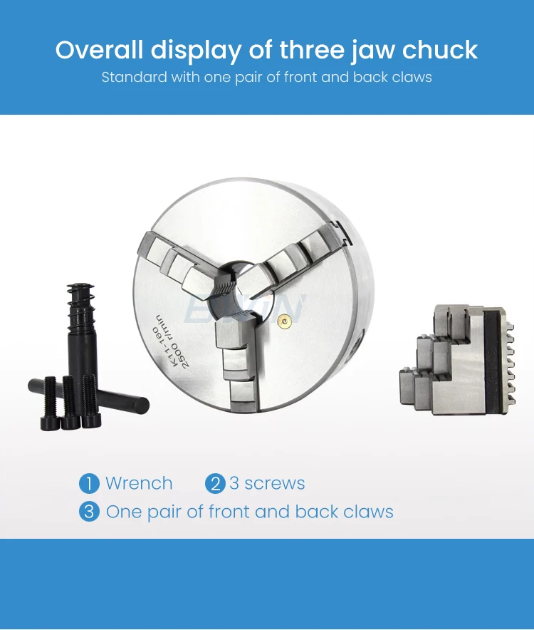 BWIN K11 80 160A 400 Series 3 Jaw Lathe Chuck - Precision & Durability