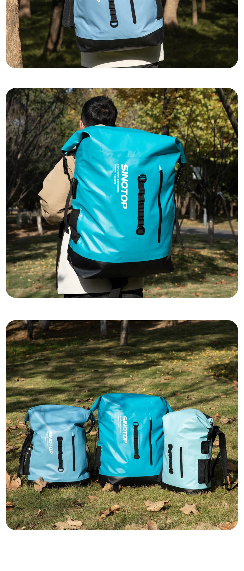 Sinotop 30l50l80l 500d Pvc Heavy Duty Watertight Mountaineering Bag ...