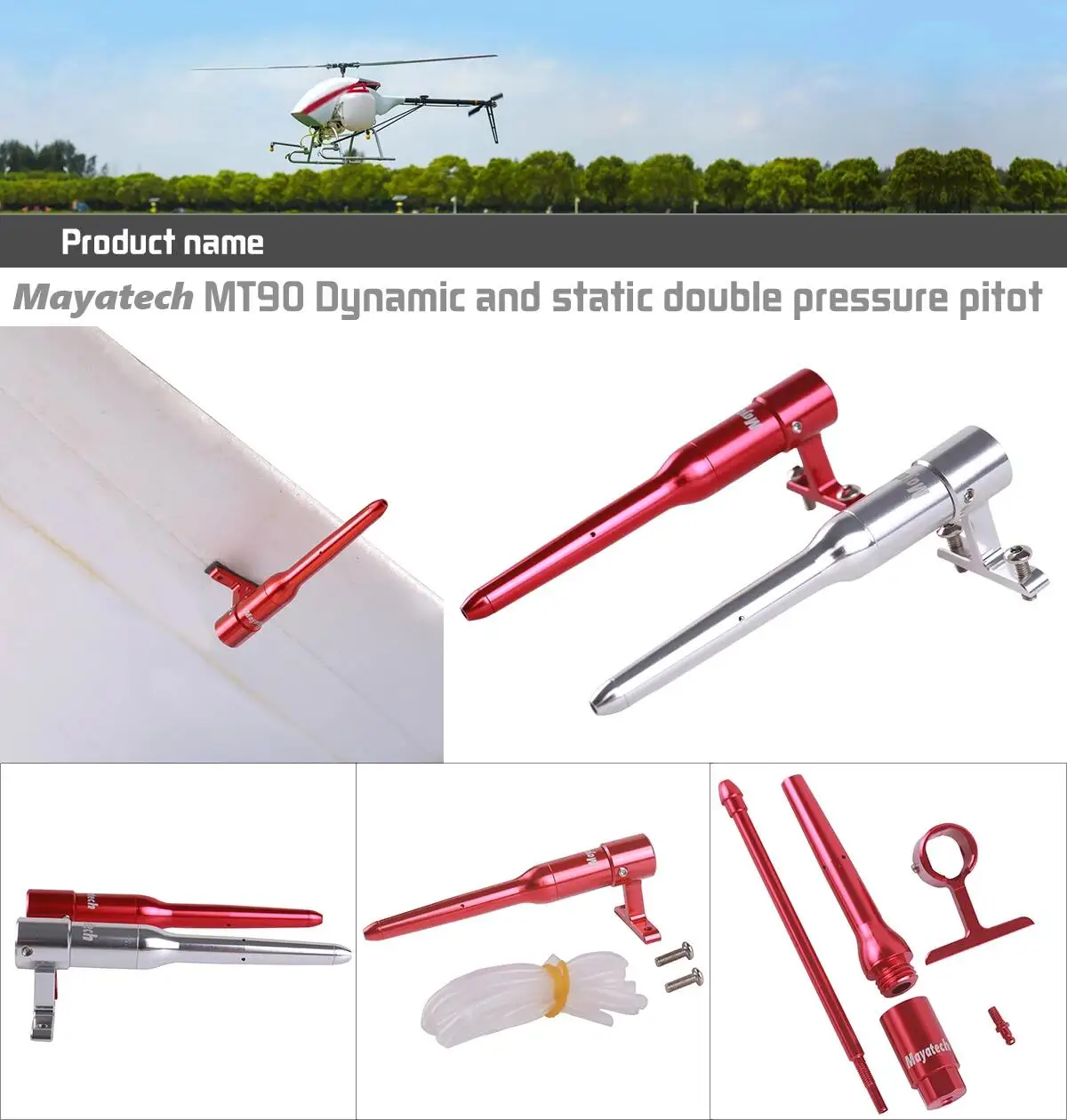 Mayatech Mt90 Static Dynamic Double Pressure Pitot Fixed Wing Aerial ...