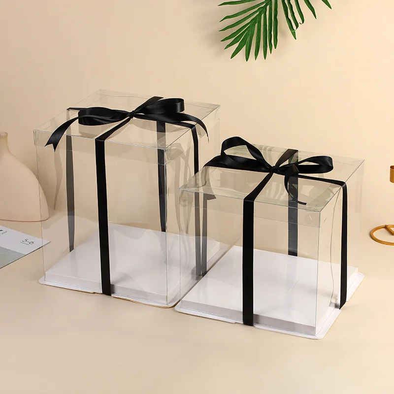 Wholesale Birthday Cake Plastic Box Disposable Baked Goods Transparent ...