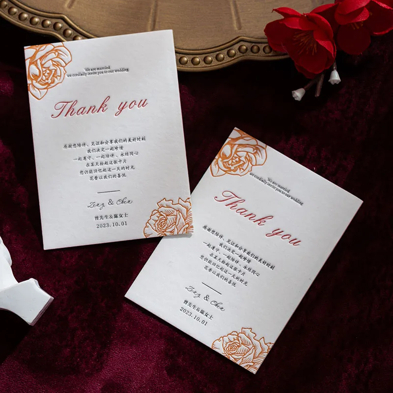 Customized Embossed Thank You Cards - Luxury & Versatility