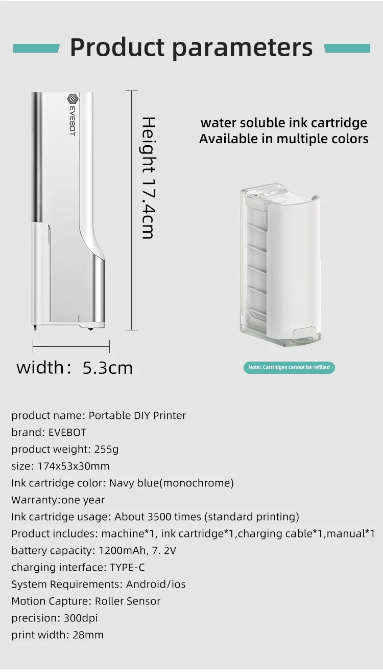 Evebot Diy Handheld Inkjet Printer For Food Coffee Cake And Pastries Macaron Edible Portable ...