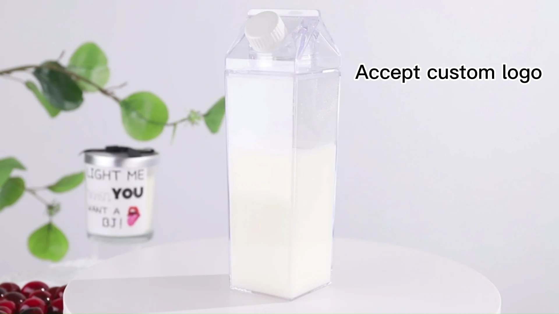 500ml Bpa Free 1000ml Clear Milk Box Bottle Reusable Plastic Water Bottle Transparent Acrylic ...
