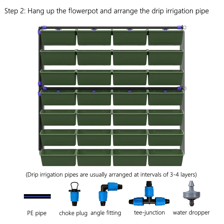 Vertical Green Wall System Plastic Tray Outdoor Wall Planters Flower ...