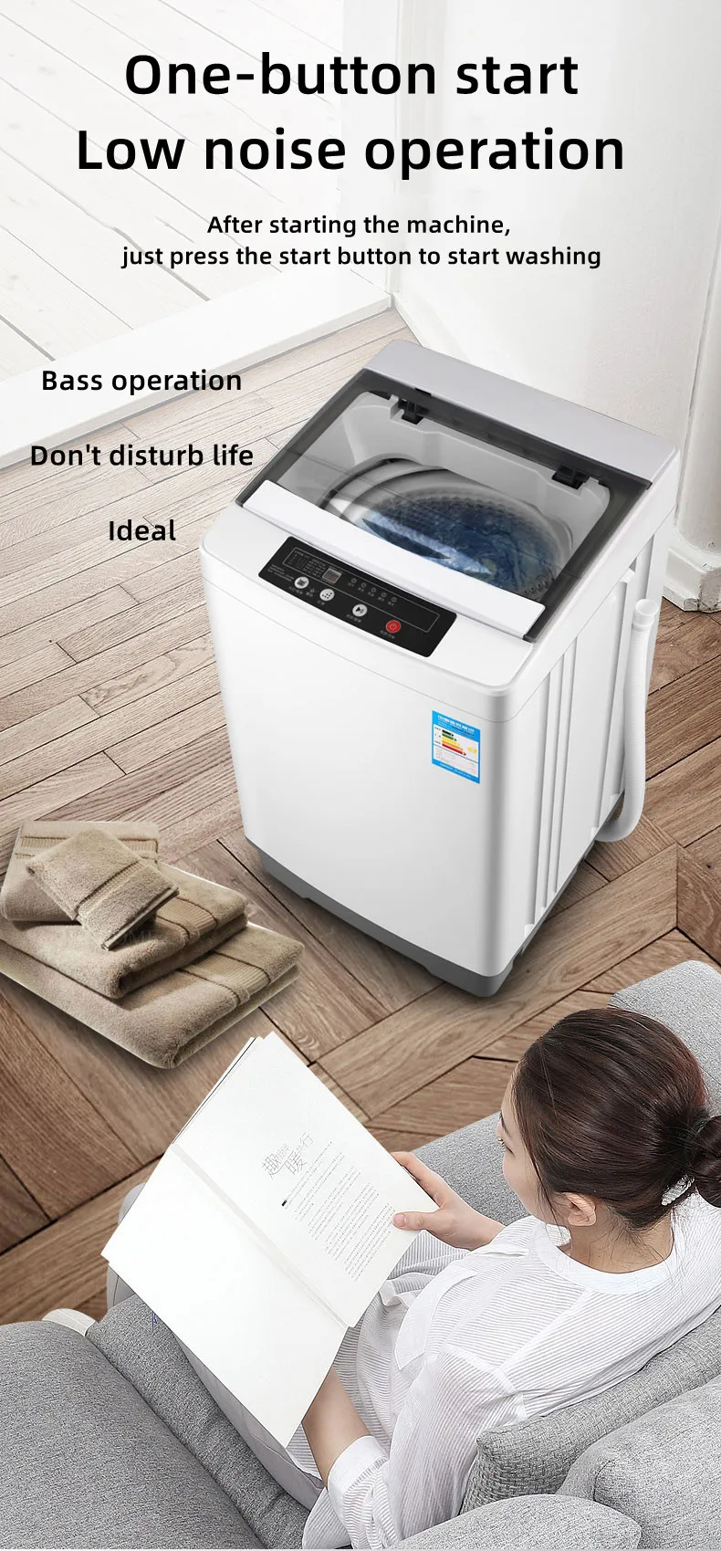 8kg Multi-function Intelligent Top Loading Laundry Washing Machine ...