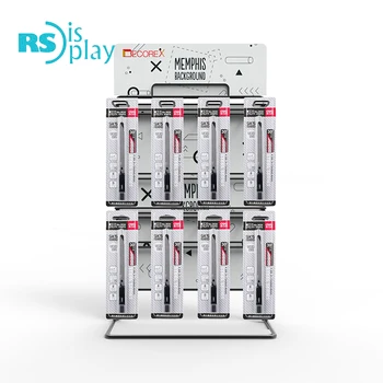 Retail Table Display Rack With 8 Euro Hooks For Merchandising Pen With ...