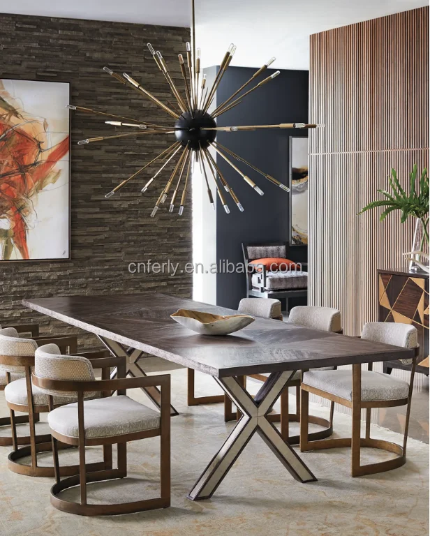 Modern American Style Dining Room Dining Table and Chairs Set Kitchen ...