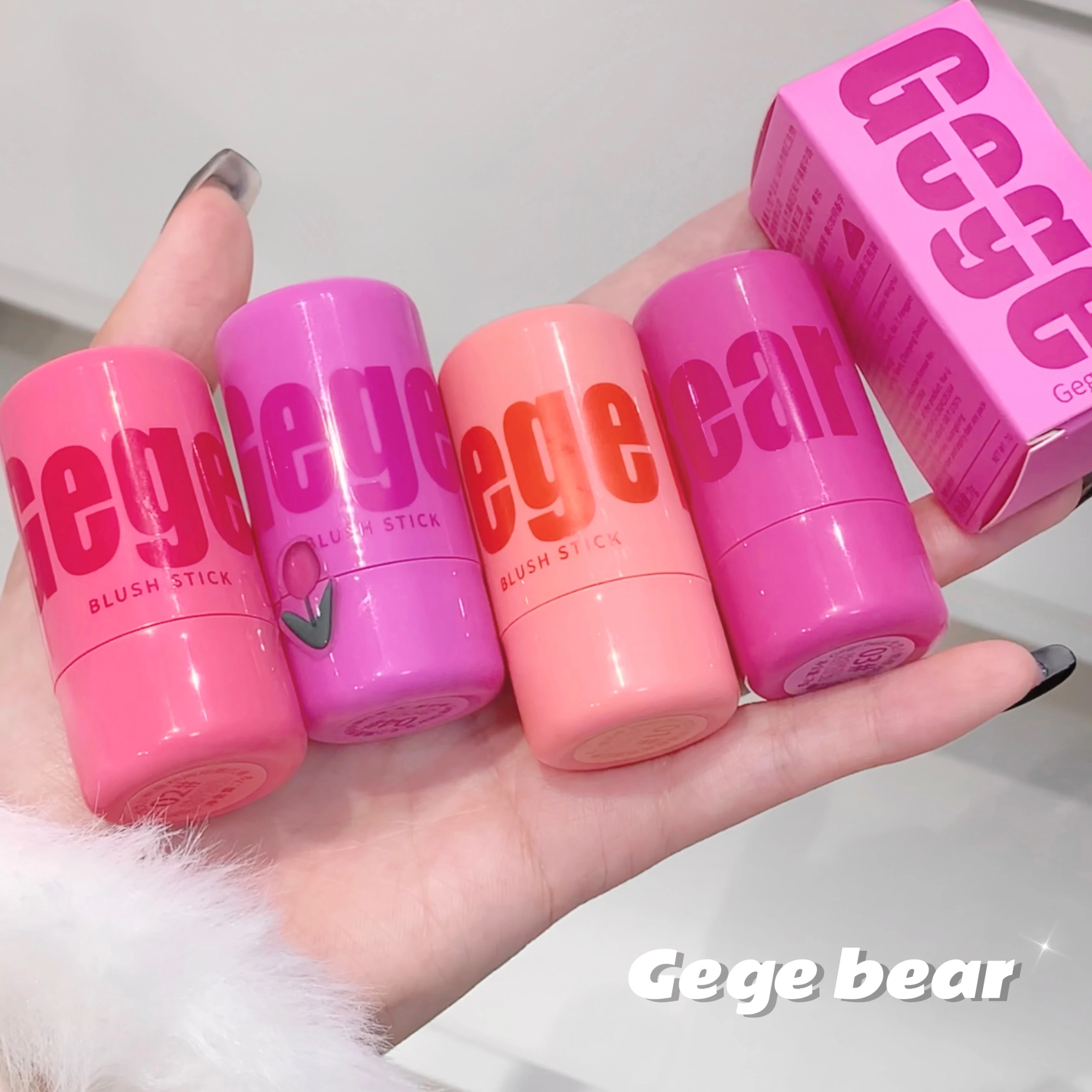 Gege Bear Lip And Cheek Dual-use Powder Blusher Stick Non Flying Powder ...