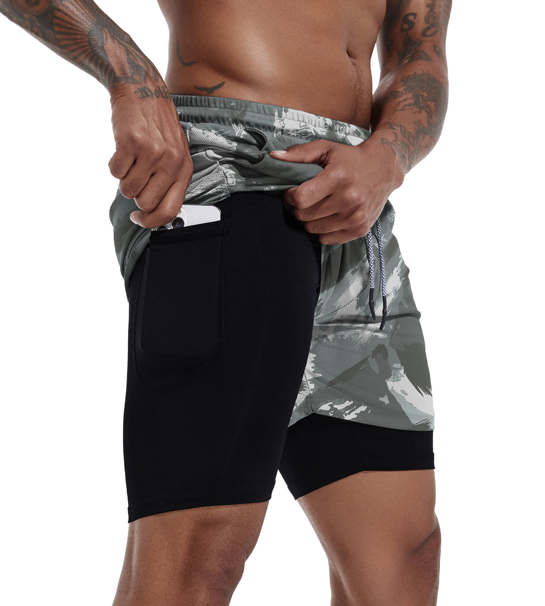 Good Price Custom Logo Running Training Shorts Fitness Gym Wear Double ...