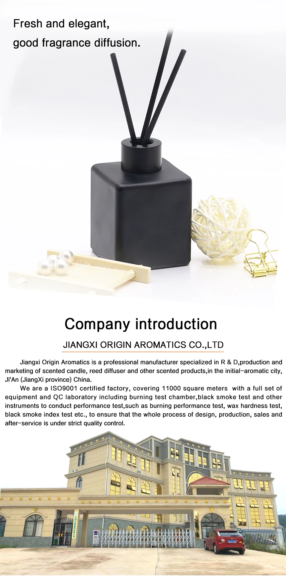 150ml Luxury Black Square Glass Bottle Private Label Customized Reed Diffuser Sets For Home ...