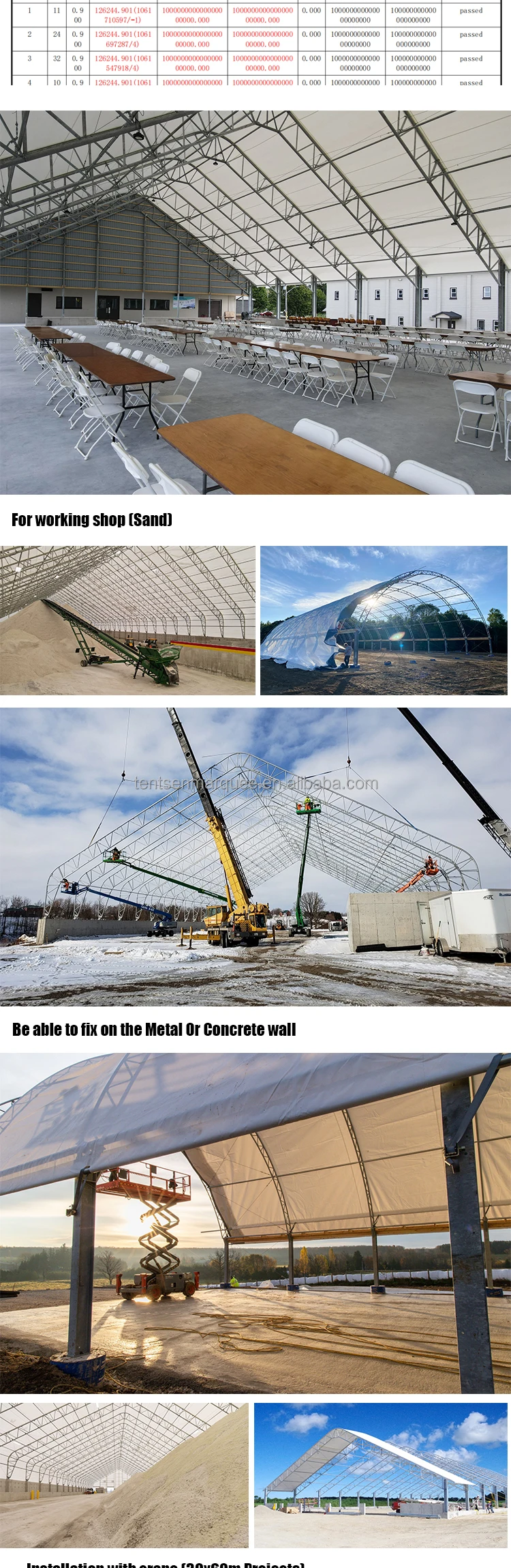 Wholesale Large Warehouse Tent Pvc Tarp Storage Building 0.55kn Wind ...