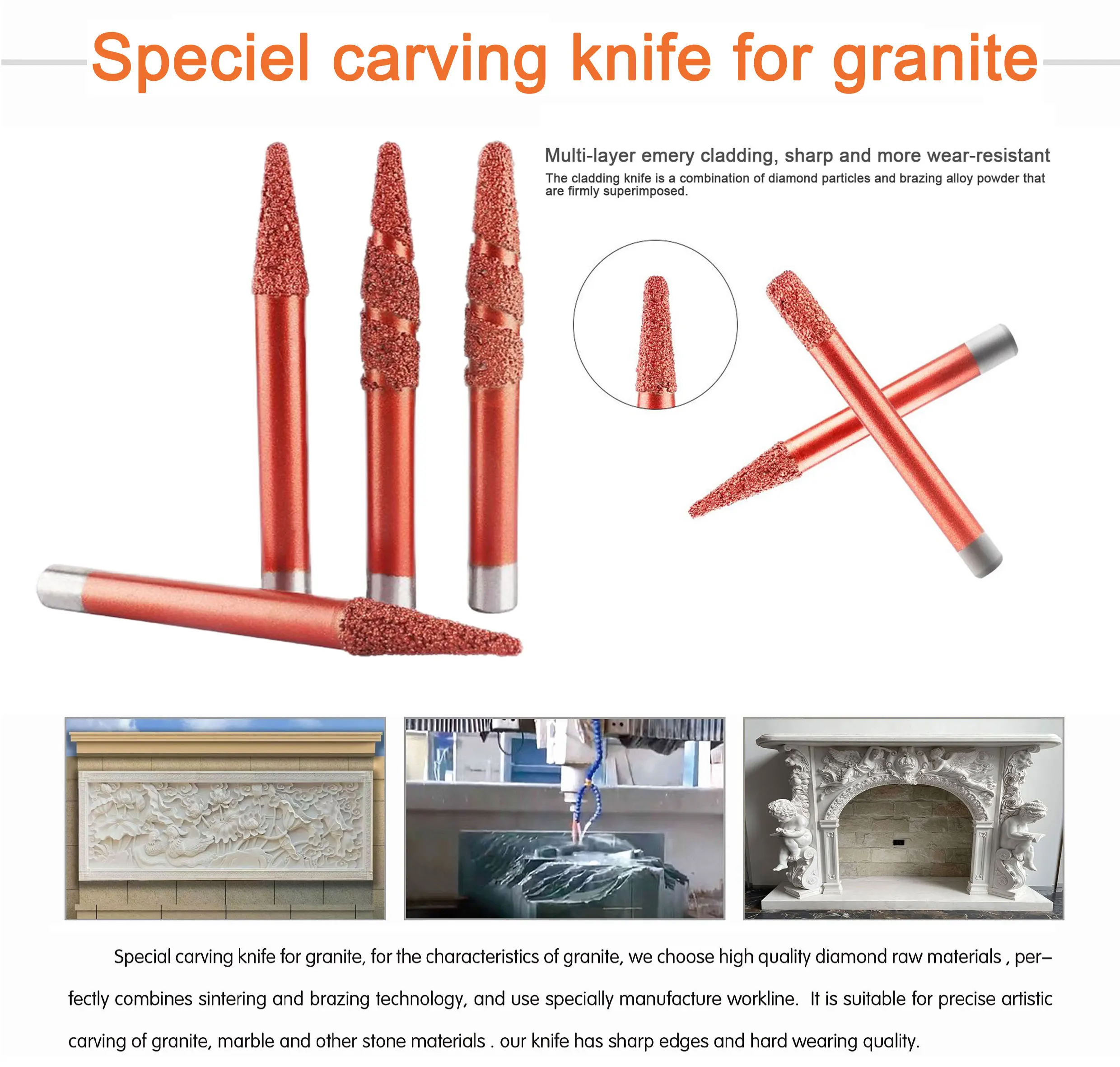 High Quality Marble Cutting Bit Brazing Diamond Knife,Engraving Tools ...