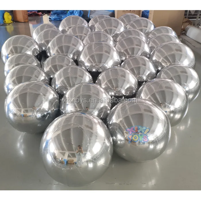 Wedding Stage Decoration Inflatable Silver Mirror Sphere Balls ...