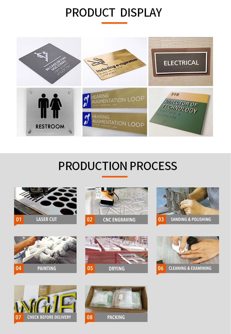 Wayfinding Restroom Braille Signage Ada Braille Sign Acrylic Bead ...