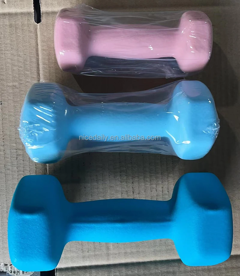 Gym Fitness 1kg 2kg 3kg 4kg Custom Weights Colored Pvc Coated Dumbbells ...