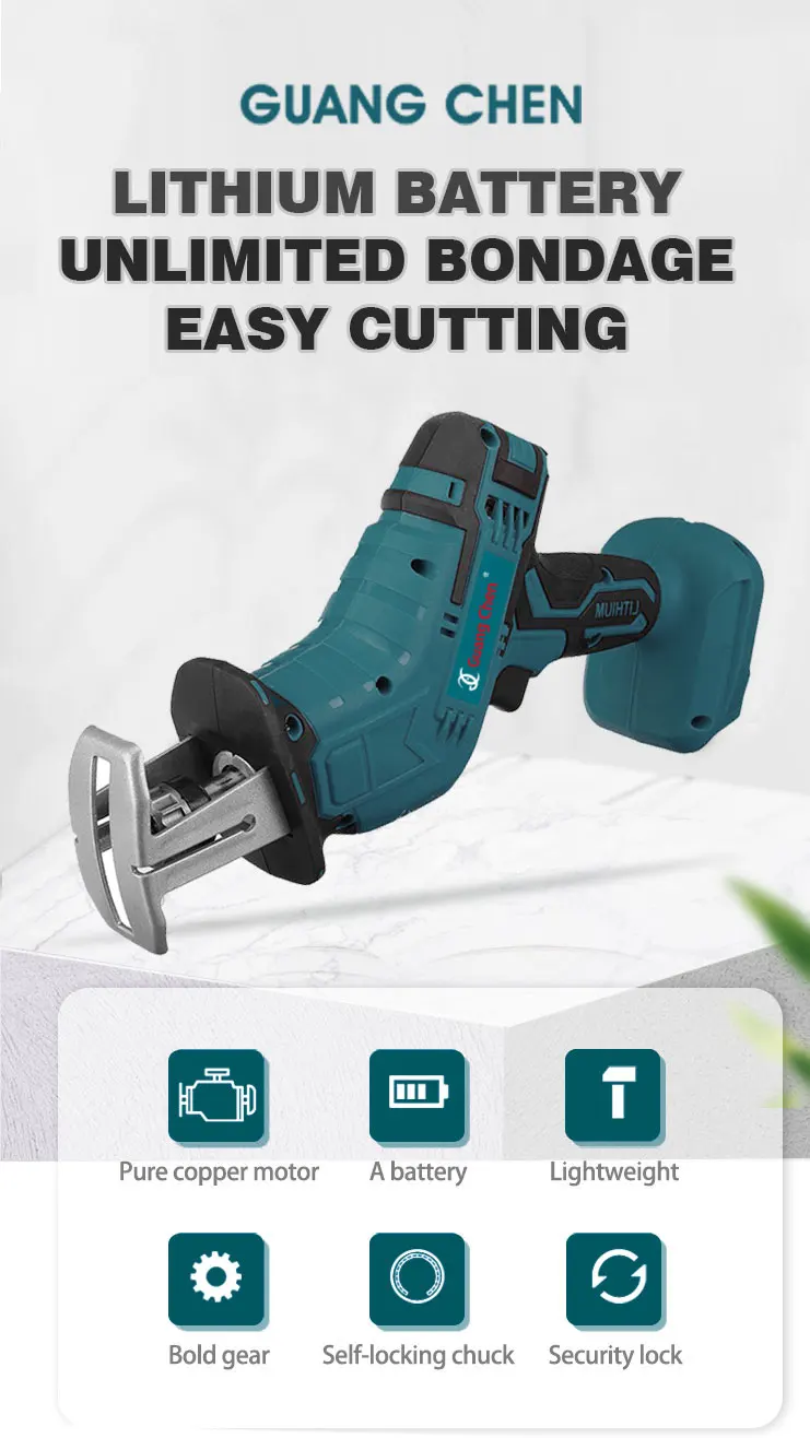 Guang Chen Cordless Electric Lithium Power Tool Portable And Rechargeable Hand Reciprocating Saw ...