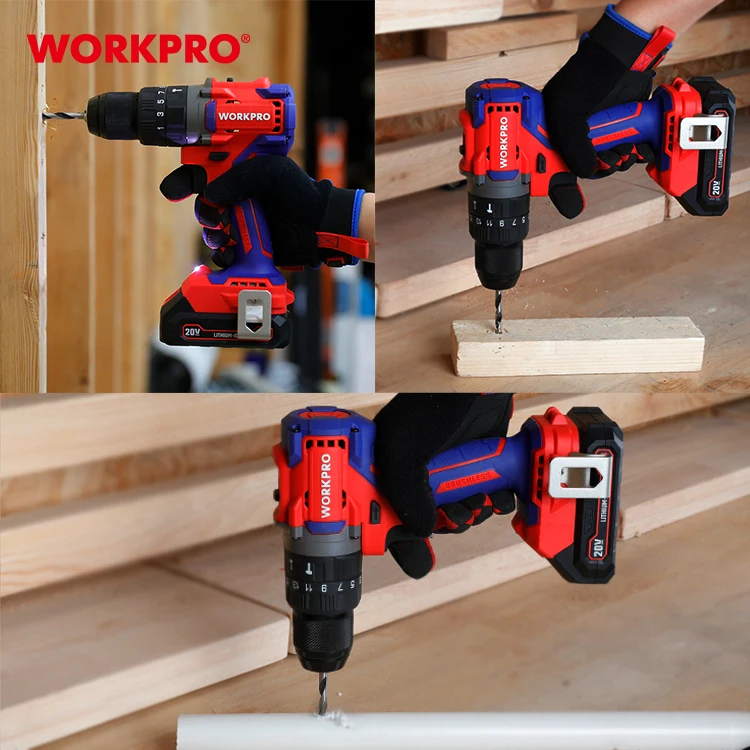 WORKPRO 20V Cordless Drill Set - Brushless Hammer Power Tools