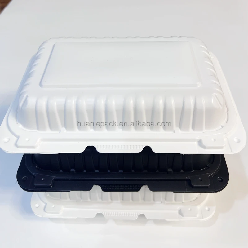 6x9 Black Smart Lock Clap Close MFPP Togo Box Clamshell Disposable ...