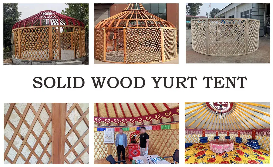Luxury Solid Wood Pyramid Tent with PVC Terrace for Glamping