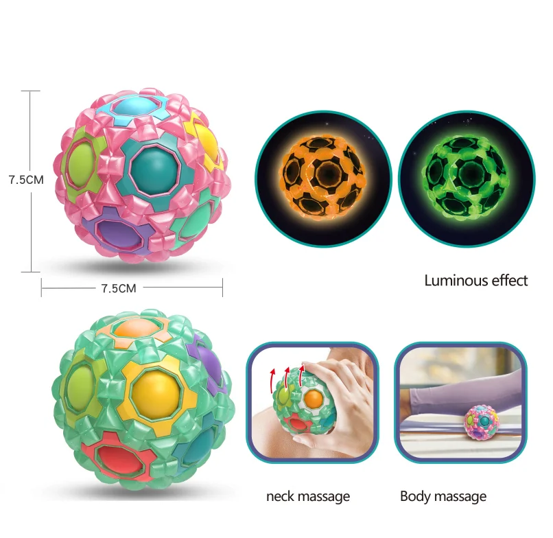 Spin rainbow Ball Magic Cube Fidget Toy Educational Christmas Squishy ...