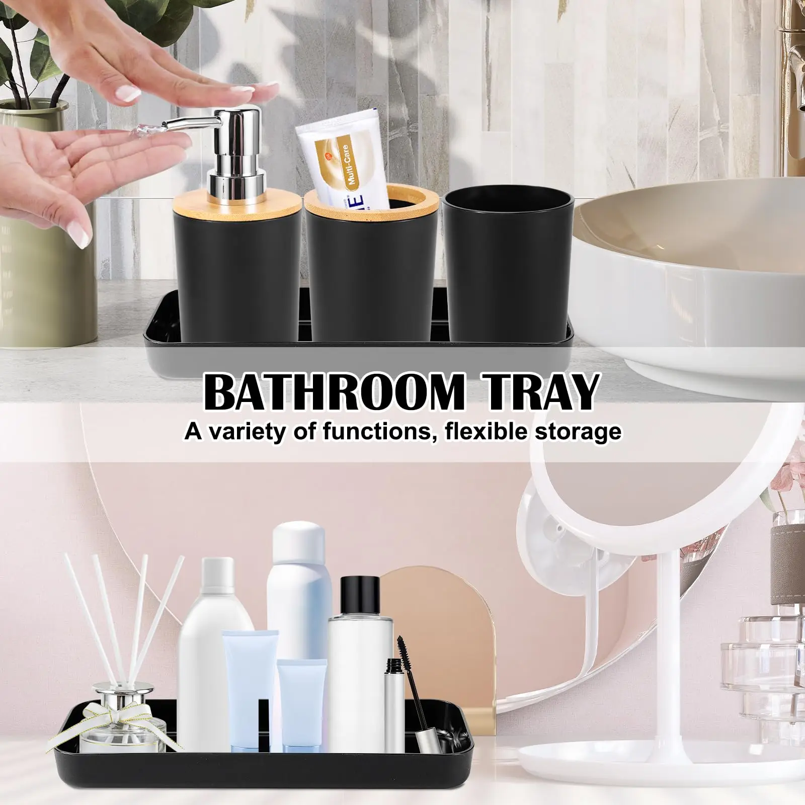Modern Design Bathroom Accessories Set 9pcs With Trash Can Toothbrush ...