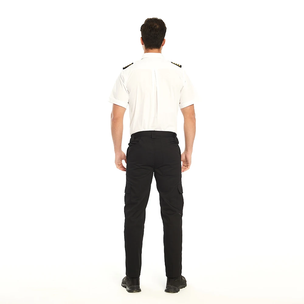 Custom White Pilot Uniform Sets Men Shirts Trousers Suit Airline Staff ...