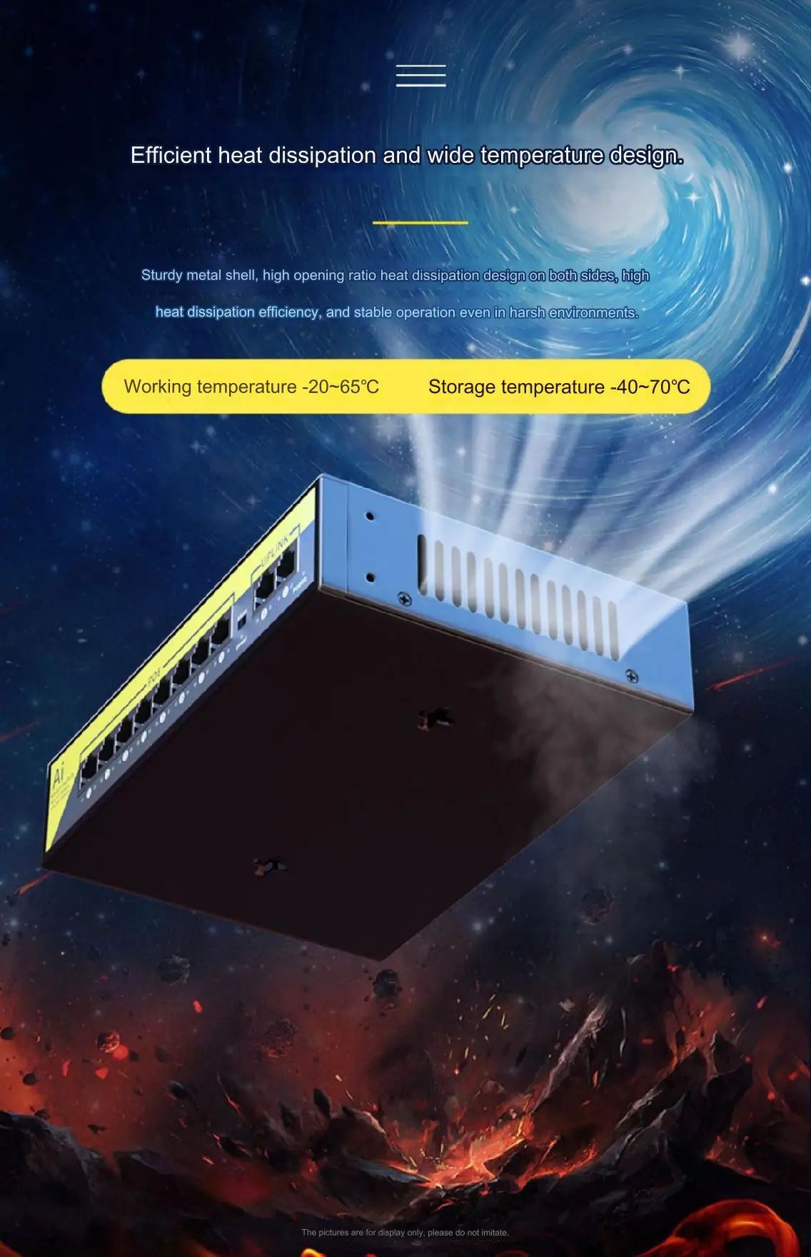 10 Ports Lightning Protection Standard Poe Power Supply Switch Gigabit ...