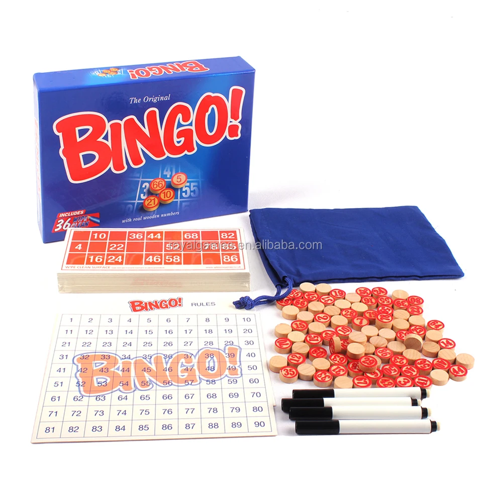 Custom wooden numbers board bingo lotto game with 90 wooden numbers 36 ...