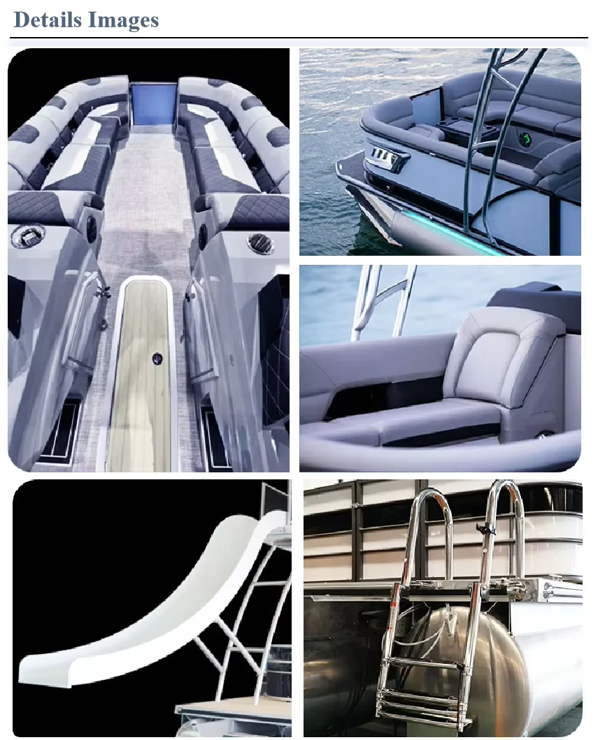 Luxury New Fiberglass Catamaran Tritoon Pontoon Boat Outboard Engine ...