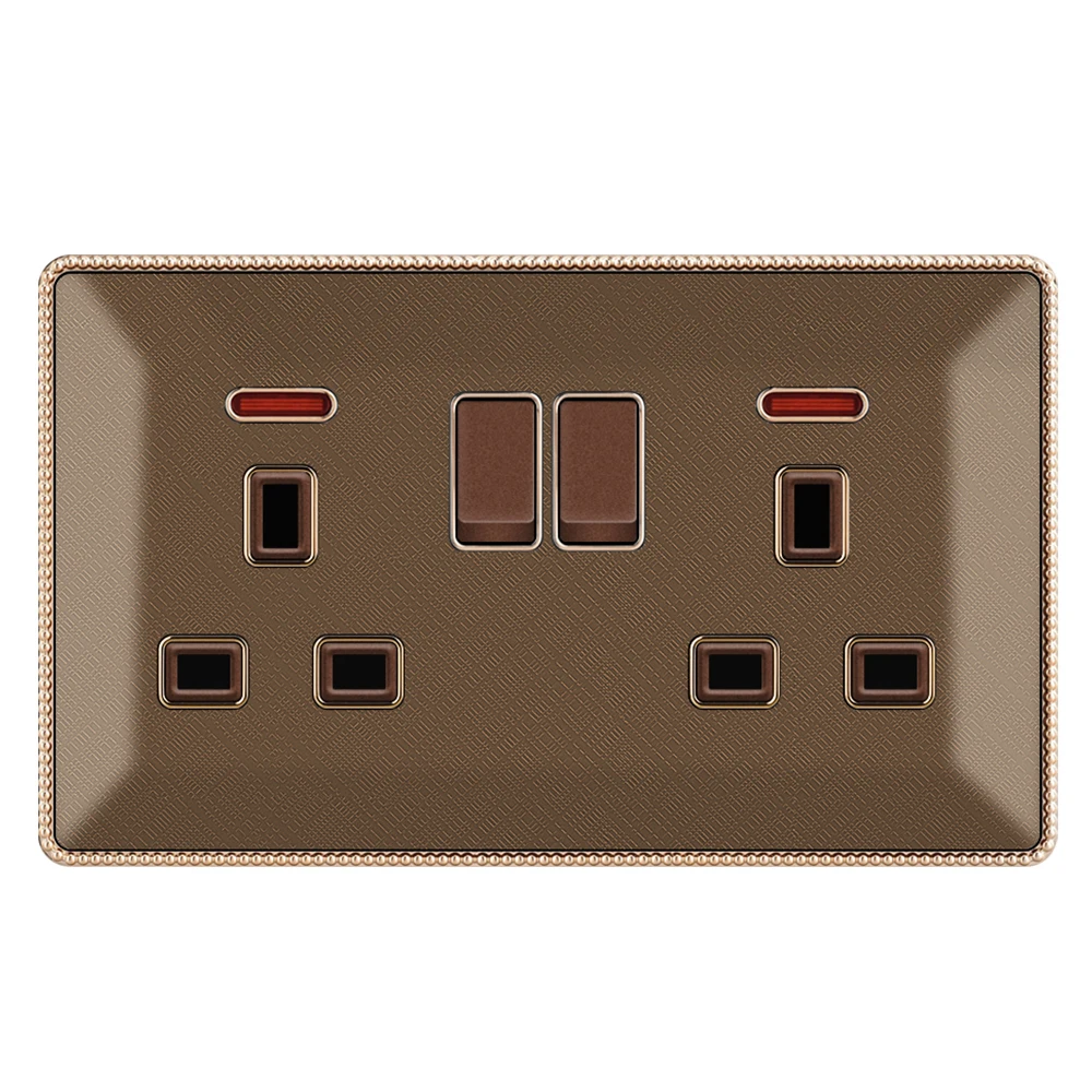 Luxury Multi Wall Power Socket Gold Ventage Retro Electrical Light Switch
