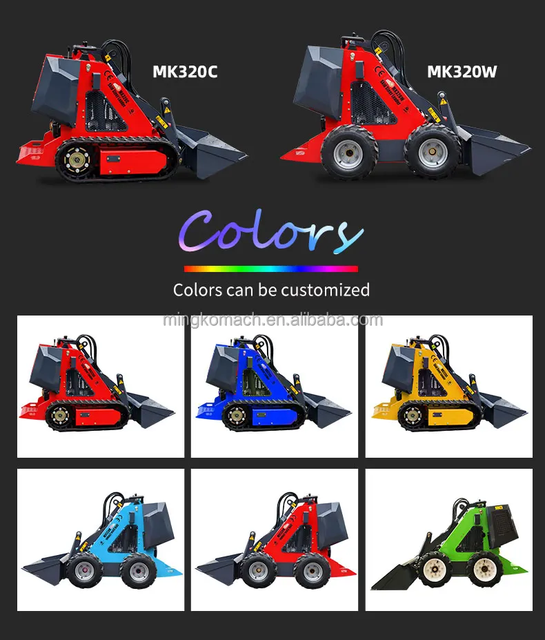 Small Wheeled Skid Steer Loader Four-wheel Drive Narrow Field Operation ...