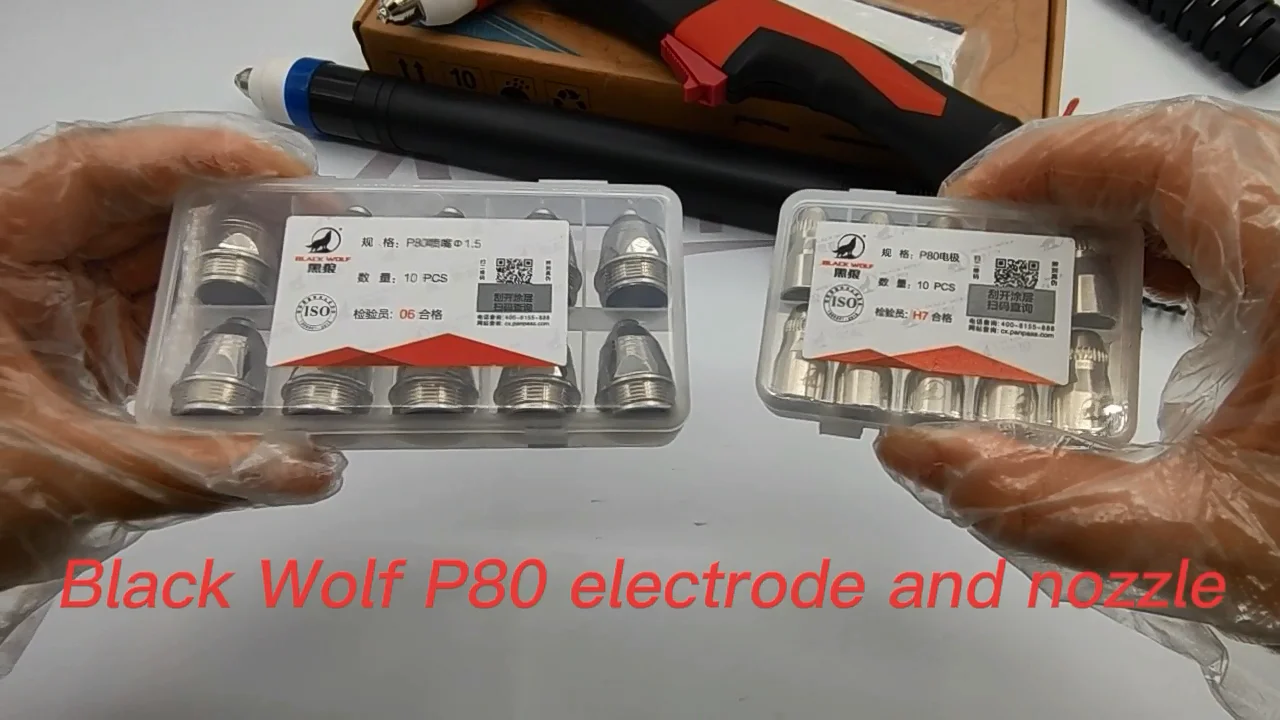 Black Wolf P80 Cutting Nozzle Electrode Plasma Cutting Cutter Torch ...