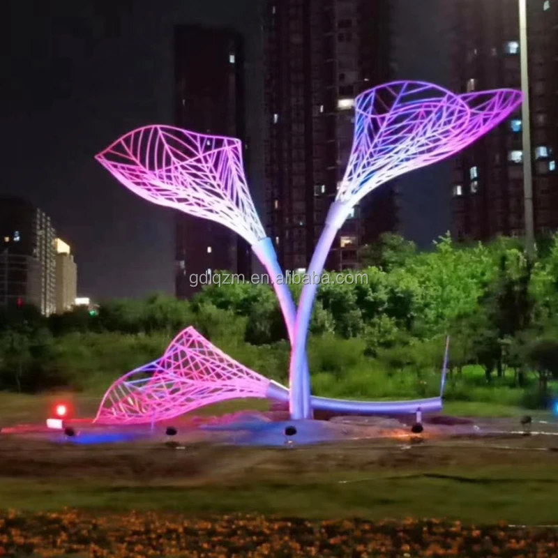 Luminous Sculpture Outdoor Luminous Flower Sculpture Customizable ...
