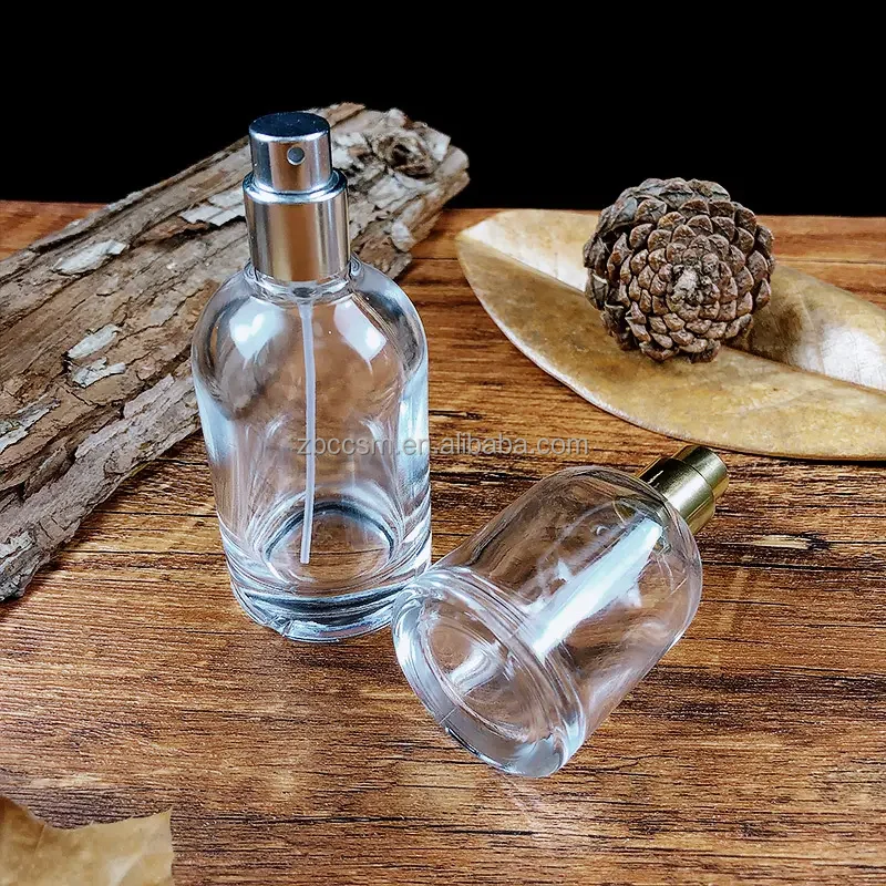 Luxury Heavy Base Glass Perfume Bottle 30ml & 50ml with Wooden Cap ...
