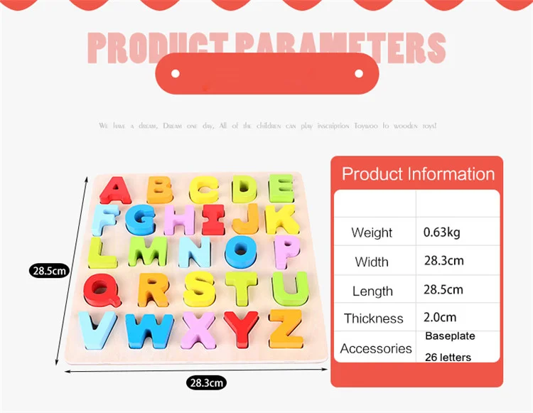 Wooden Alphabet Puzzle Toys Abc Letter Number Puzzle For Toddler ...
