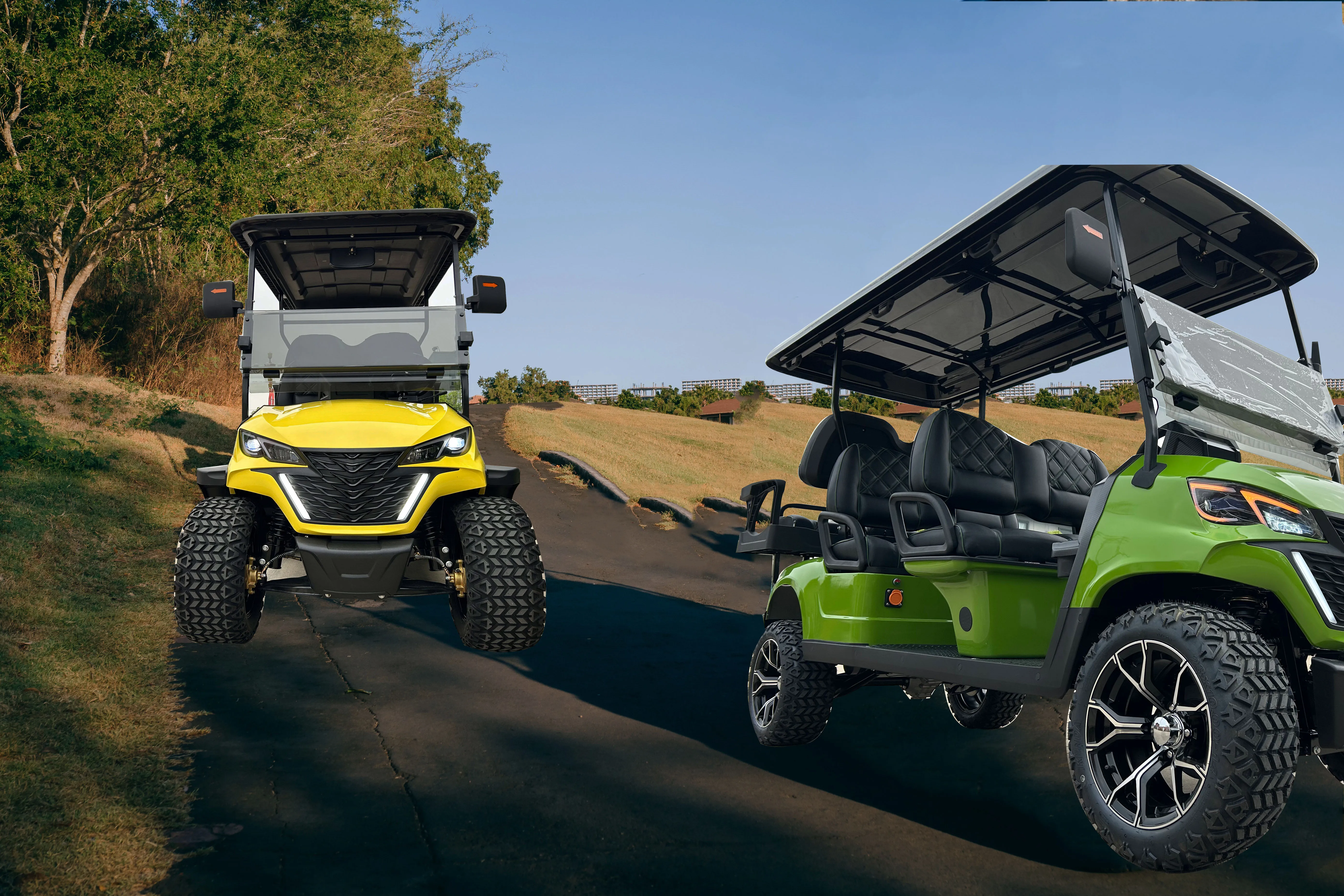 Classic 4 Seater Electric Golf Carts 48v 5kw Ac System Folding Golf ...