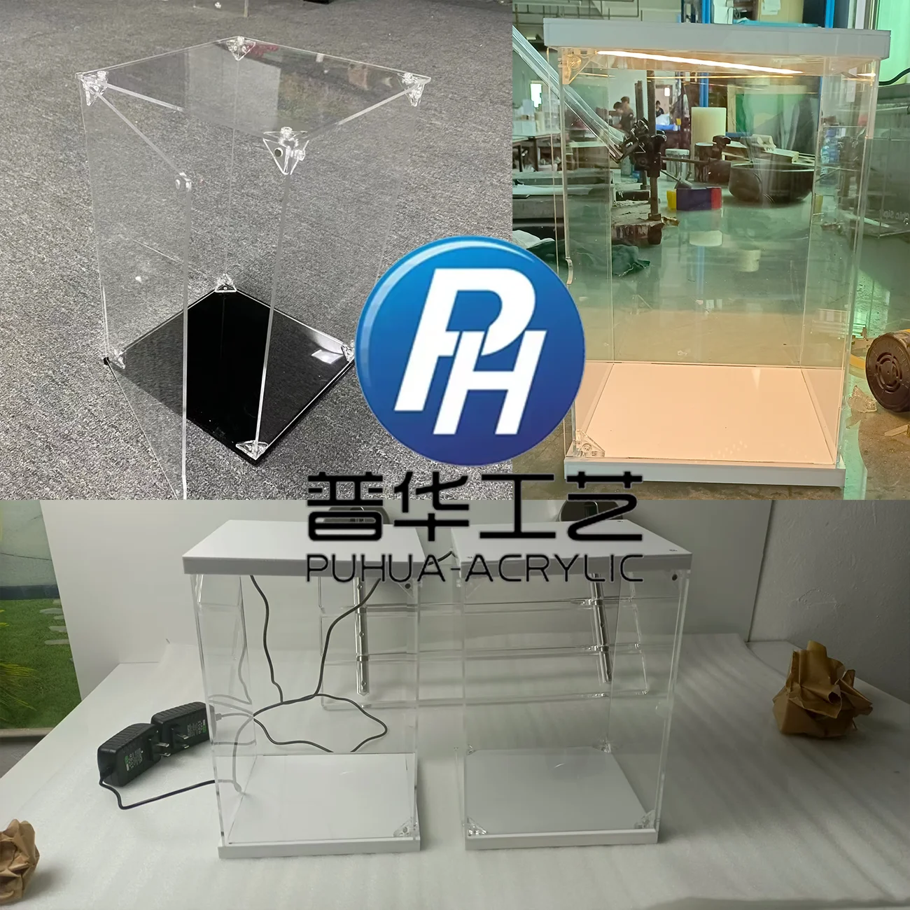 Stackable Clear Acrylic Display Case with LED Lighting for Figures Toy ...