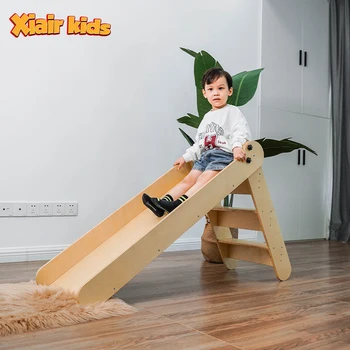 Xiair Montessori Kids Wooden Slides With Step Playroom Furniture Indoor ...