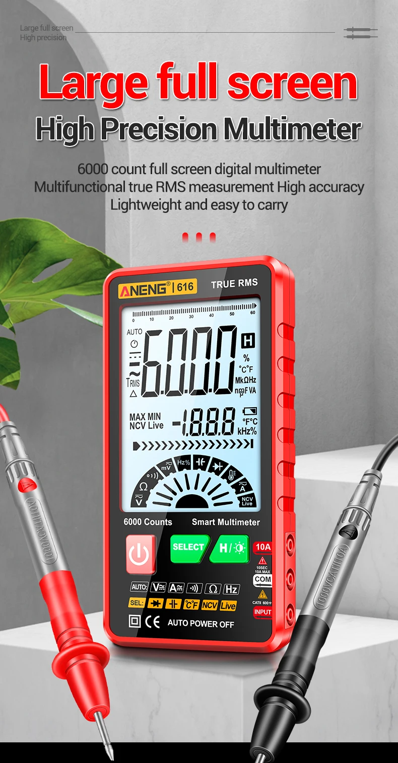 ANENG 616 Multimeter - Intelligent AC/DC Test Tool